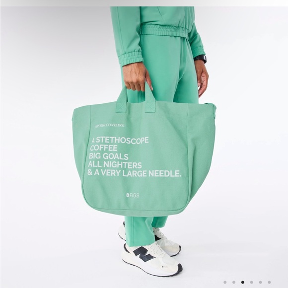 Figs | Bags | Nwt New Figs Color Surgical Green Rare Scrubs Tote ...